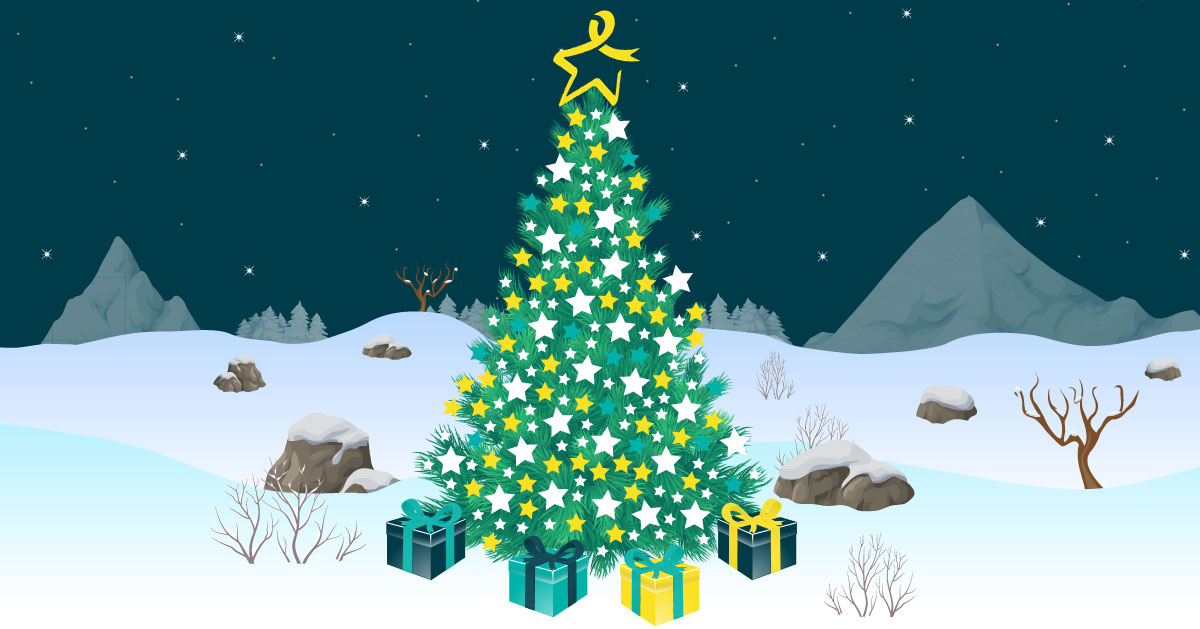 Bowel Cancer UK Christmas tree 2021 | Visufund